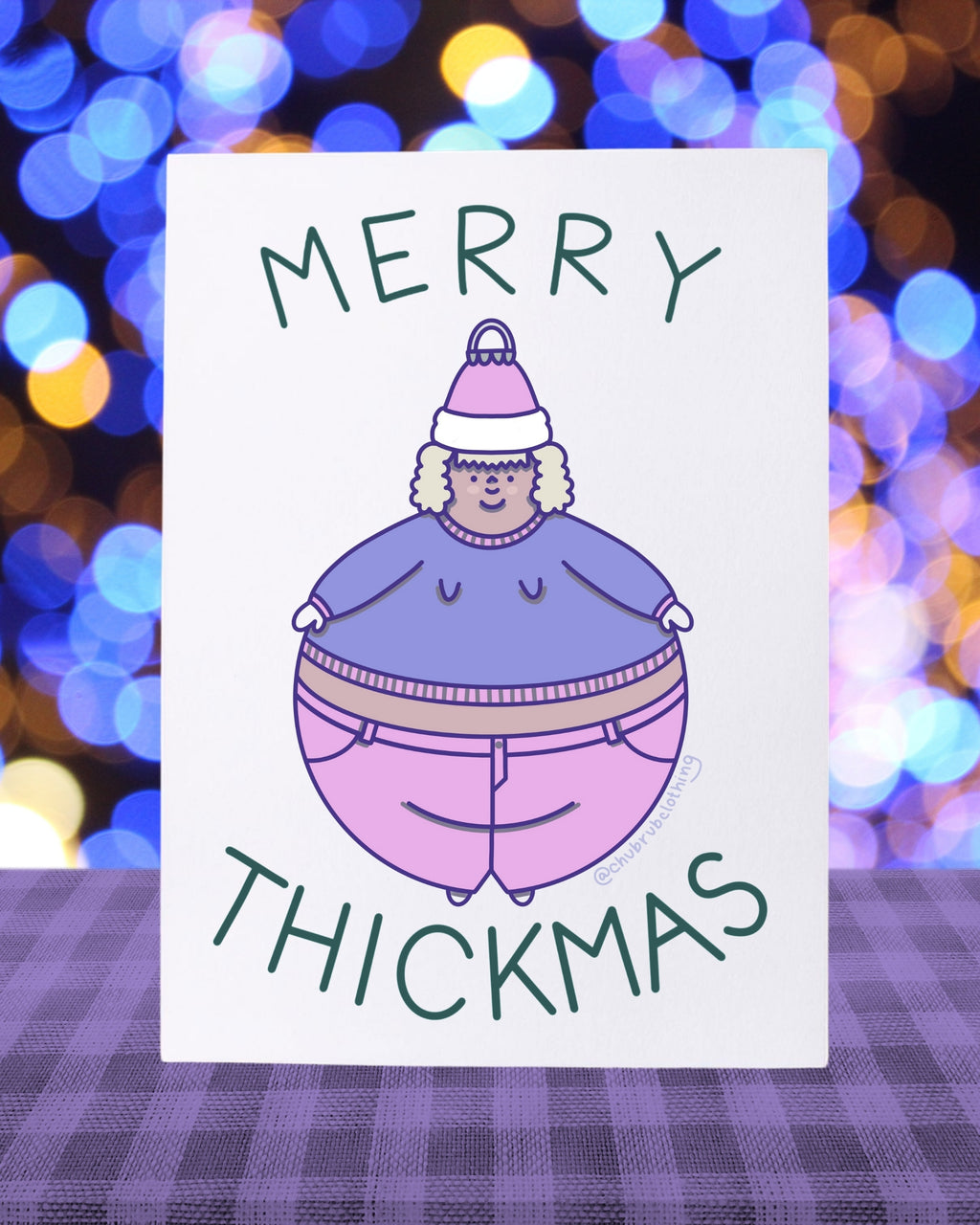 Merry Thickmas And A Happy Nude Year Holly Holiday Card Fat Babe Chub Rub Clothing